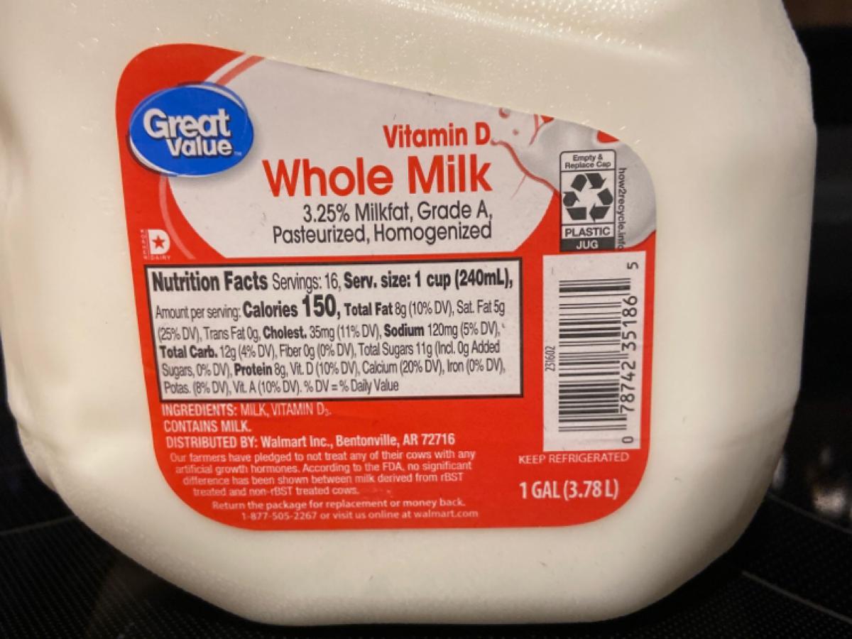 2 Cup Of Whole Milk Nutrition Facts - Eat This Much