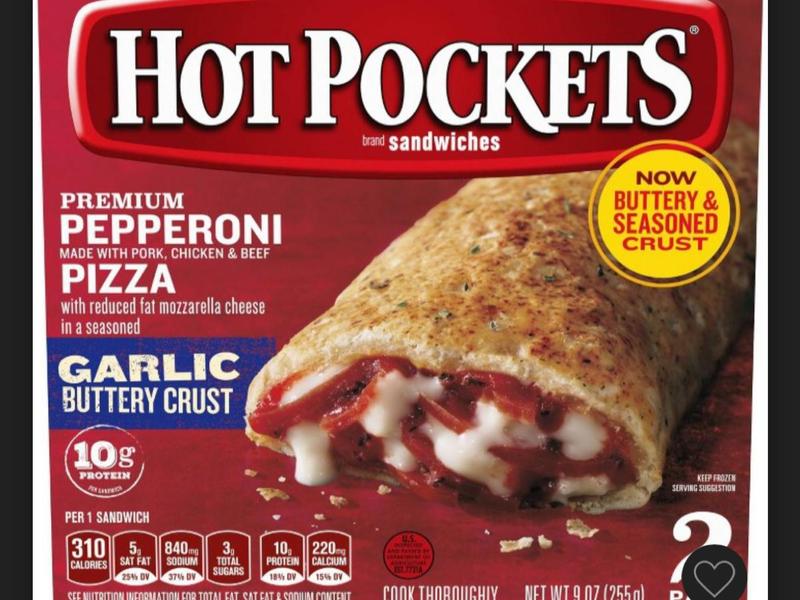 Hot Pockets Sandwiches, Pepperoni Pizza, Garlic Buttery Nutrition Facts ...
